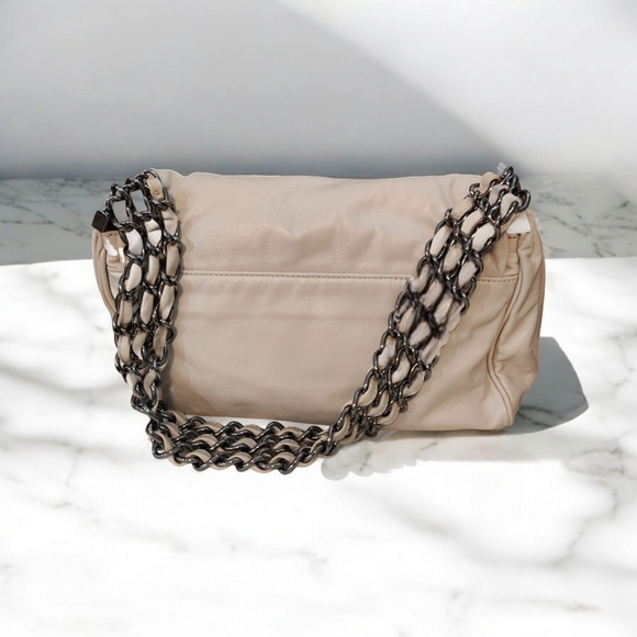 CHANEL | Bags | Chanel Off White Cc Calfskin Triple Chain Flip Shoulder ...